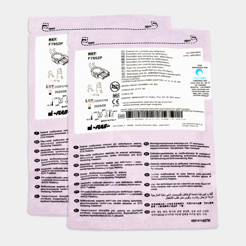 Euro Defi Pads para Physio-Control Pediátrico-Seguridad - CIBIOMED